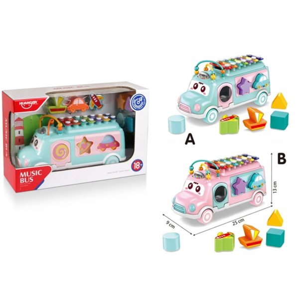 Igračka za bebe Autobus sorter sa ksilofonom 261694 | Volim svoj dom