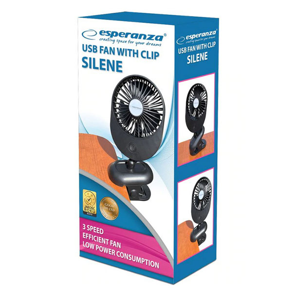 USB mini ventilator sa štipaljkom Esperanza EHF103K | Volim svoj dom